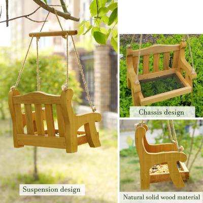China Environmental Swing Chair Bird Feeders for Outside Hanging Set of 2 Wood Bench Shaped for sale