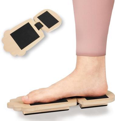 China Non-Slip Single Foot Balance Board in Wood Color for Ankle Strengthening and Recovery for sale