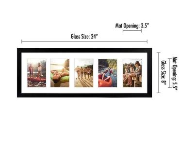 China 8X24 4X6 Black Engineered Wood Photo Frame with Shatter-Resistant Glass Customized Logo for sale