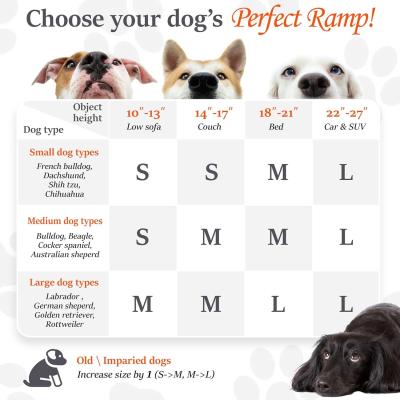 China Adjustable Wooden Dog Ramp for Couch Pine Wood Printing laser engrave Removable Cover for sale
