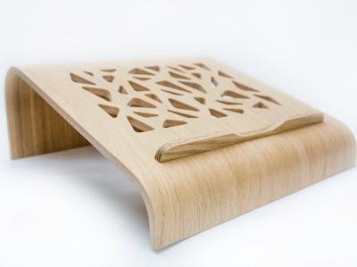 China Functional Wooden Laptop Stand Space Saving Cooling Ventilation Computer Desk Raiser for sale