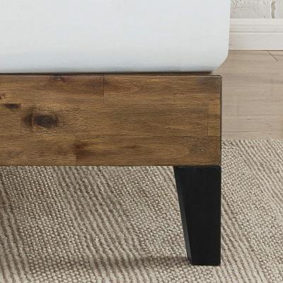 China High Quantity Pine Wood Platform Bed Frame with Headboard and Wooden Slat Support for sale