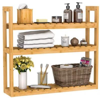 Cina Ripiano in legno di colore naturale per organizzare gli elementi essenziali del bagno in vendita