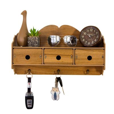 Cina Decorazione moderna in nero Cubo quadrato in legno Mensola galleggiante con logo personalizzato in vendita