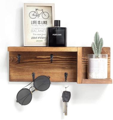 Cina Decorazione moderna in nero Cubo quadrato in legno Mensola galleggiante con logo personalizzato in vendita