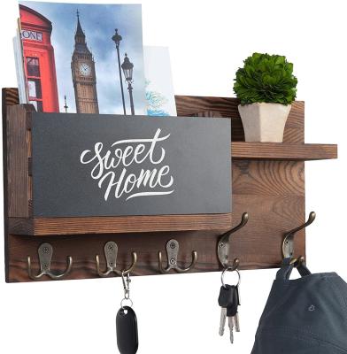 Cina Decorazione moderna in nero Cubo quadrato in legno Mensola galleggiante con logo personalizzato in vendita