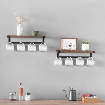 Cina Rack galleggiante in legno massello Accessori per bar da caffè per scaffali da parete in cucina per bambini in vendita