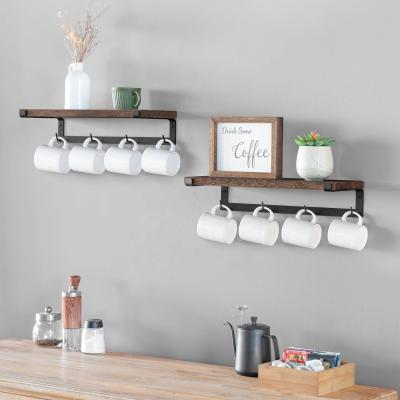Cina Rack galleggiante in legno massello Accessori per bar da caffè per scaffali da parete in cucina per bambini in vendita