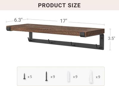 Cina Rack galleggiante in legno massello Accessori per bar da caffè per scaffali da parete in cucina per bambini in vendita