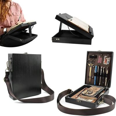 Cina Embossing multifunzione portatile da scrivania in legno dipinto di disegno scafo con scatola di stoccaggio in vendita