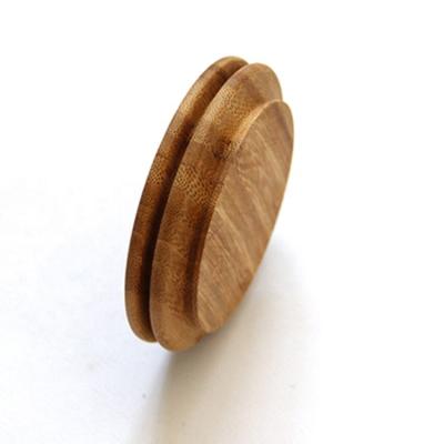Cina Capo in legno di bambù a forma rotonda personalizzato per portacandele in vetro in vendita