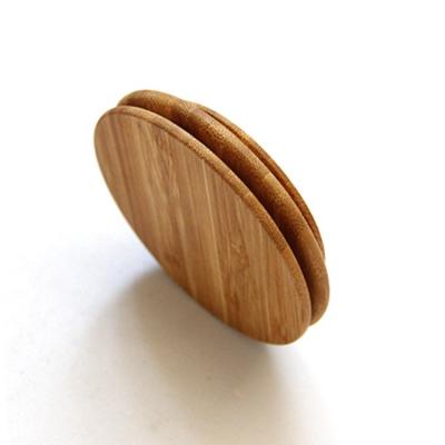 Cina Capo in legno di bambù a forma rotonda personalizzato per portacandele in vetro in vendita