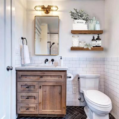 Cina Decorazioni per case di campagna montate a muro Bagno Mensole galleggianti in legno Set di 2 logo personalizzati in vendita