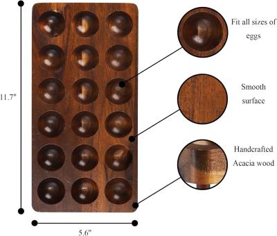 Cina Organizzazione della cucina Apparecchi domestici Doppio strato vassoio di uova di legno con logo personalizzato in vendita