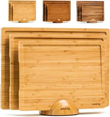 Cina Set di 3 tavole da taglio in bambù in legno Set con porta in vendita