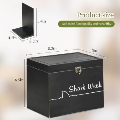 China Shark Week Tampon opslagdoos met dienblad Hout gesneden vrouwelijke product organisator Te koop
