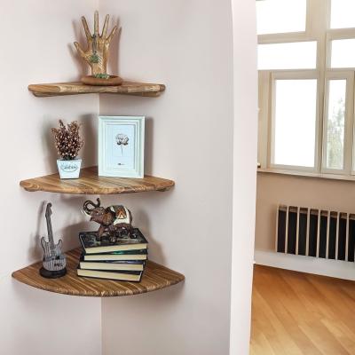 Cina Mensola di angolo in legno montata a parete per accessori televisivi e per la conservazione di fotogrammi per piccole piante in vendita