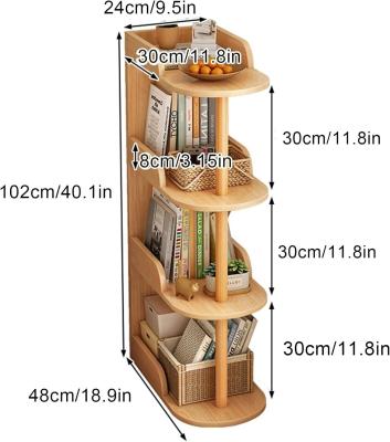 China Home Office Free-Standing Wooden Bookshelf Wall Corner Bookcase Custom Design Organizer for sale