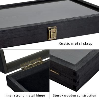 Cina Taglia personalizzata Logo colore gioielli in legno Display Box di stoccaggio con coperchio in legno massello in vendita