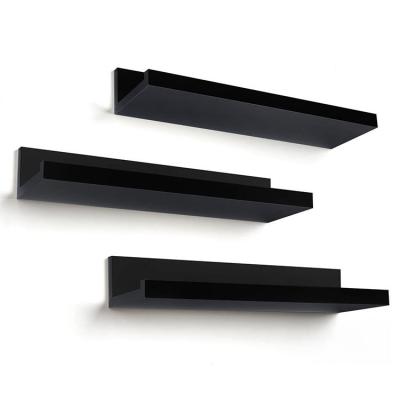 China Floating Shelf in White Composite Wood Wall Mounted Storage Shelves for Living Room for sale