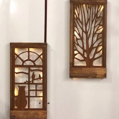 China Handmade Wooden LED Wall Decoration for Bedroom Square Over-the-Bed Theme Love for sale