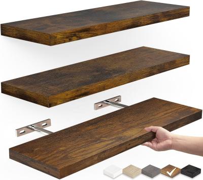 China Natural Wood Floating Shelves for Wall Display Living Room Furniture OEM Storage for sale