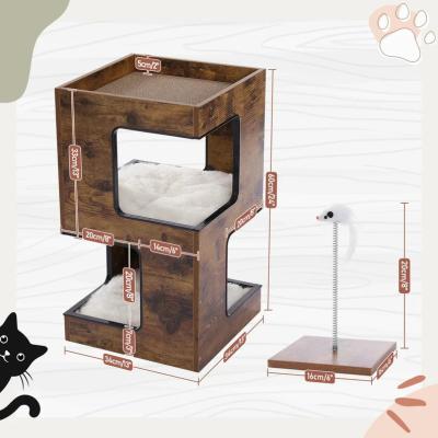 中国 カスタマイズされた形 猫の登り スクラッチャー トイツリー 猫の家用の現代的な木製ペットプレゼント 販売のため