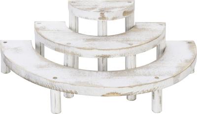Cina Set in 3 pezzi in legno in incisione e in bianco per il supporto per cupcake semicircolare e il display riser in vendita