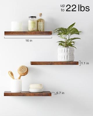 China Design personalizado 3 conjuntos de prateleira flutuante Conjunto de decoração doméstica de economia de espaço para exibição de sala de estar à venda