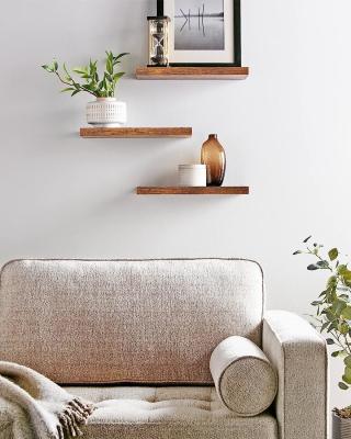 China Design personalizado 3 conjuntos de prateleira flutuante Conjunto de decoração doméstica de economia de espaço para exibição de sala de estar à venda