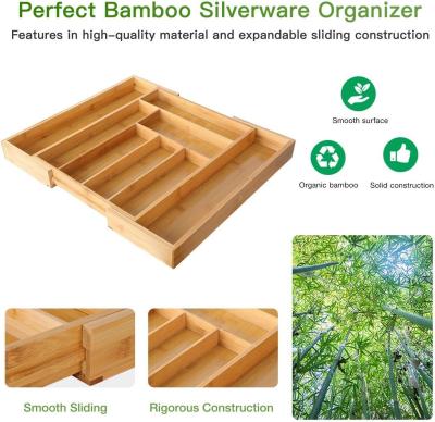 China Maximize Your Drawer Space with Bamboo Cutlery Tray Drawer Organizer 3 Wire Thickness for sale