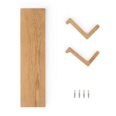 Cina Decorazione per ufficio in legno a doppio livello Parete galleggiante 2 mensole Mensola a bordo miniaturistica a rovere per la casa Risparmia spazio in vendita