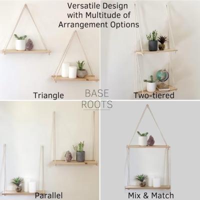 Cina Mensola a parete in legno Set di 2 mensole galleggianti per idee di organizzazione del bagno in vendita