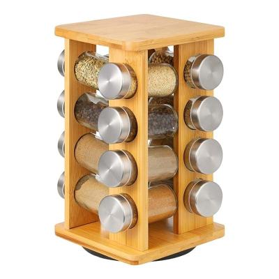 China 4-Tier Stainless Steel Rotating Kitchen Shelf Organizer Bottom Storage for Spice Rack for sale