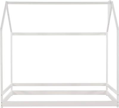 China Children's Bedroom Furniture Twin Size Floor Bed with Wood House Design and Canopy Frame for sale
