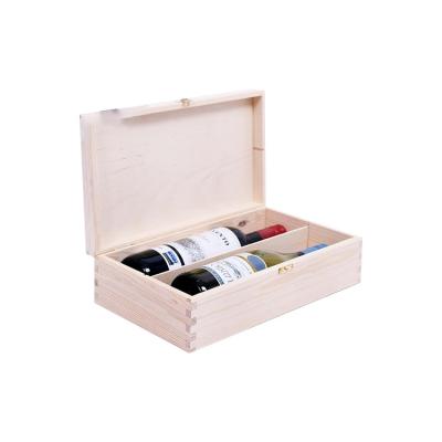 China Onvoltooide wijndoos van dennenhout met cadeaupakket 34x20x10 cm aangepast Te koop