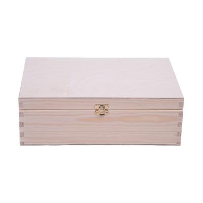 China Onvoltooide wijndoos van dennenhout met cadeaupakket 34x20x10 cm aangepast Te koop