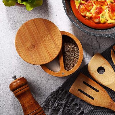 Cina Barattoli di spezie in vetro da 120 ml con coperchi di bambù Soluzione di stoccaggio naturale e che risparmia spazio in vendita