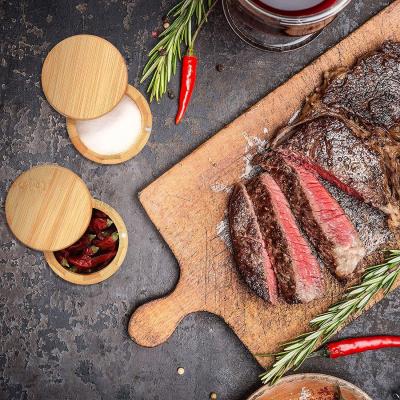 Cina Barattoli di spezie in vetro da 120 ml con coperchi di bambù Soluzione di stoccaggio naturale e che risparmia spazio in vendita
