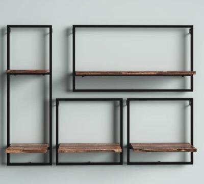 Cina Servizio personalizzato Di legno di pino Colore galleggiante di parete appesa Mensole in ferro per il display in camera da letto in vendita