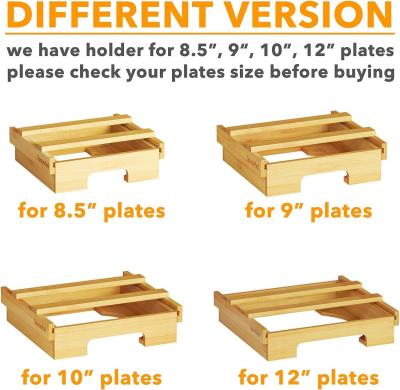 China Solid Wood Structure Bamboo Wooden Paper Plate Holder Dispenser with Glossy Lamination for sale