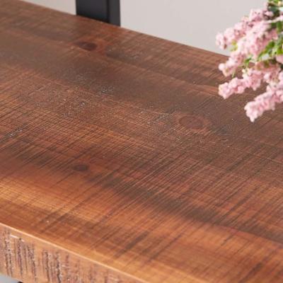 Cina Rettangolo 4 Livello naturale 4 Mensola Rustica Massello Legno Reale Mensola Metallica Libreria Arredamento Salotto in vendita