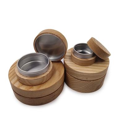 China Healthy Wooden Cream Jar for Sunscreen Cosmetics Natural and Eco-friendly for sale