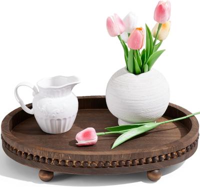 China Customized Designs Wooden Decorative Tray for Kitchen and Dining Table in Rustic Style for sale