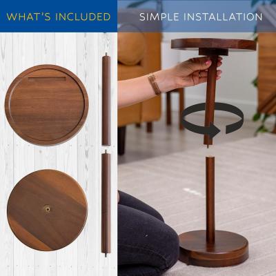 China Specific Coffee Table Modern Wooden Drink Table with Phone Mount and Small Round Size for sale