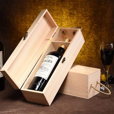 China Hout MDF Luxe Rode Wijn Verf Bakken Houten Geschenkdoos Met Handvaten En Acryl Deksel Te koop