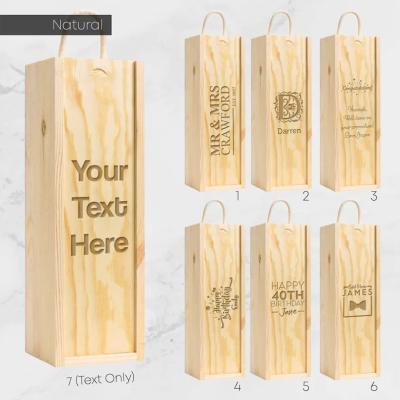 China Hout MDF Luxe Rode Wijn Verf Bakken Houten Geschenkdoos Met Handvaten En Acryl Deksel Te koop