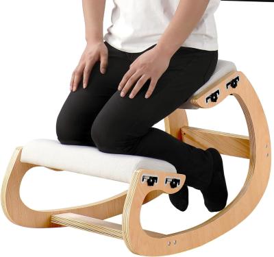 China Gifts Stores Improve Your Posture with an Angled Seat Wooden Ergonomic Rocking Chair for sale