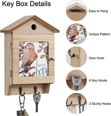China 8 Hooks Wooden Key Holder for Wall Mount Household Key Rack Organizer and Space Saver for sale