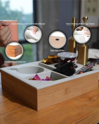 Cina Sofa in legno di bambù impermeabile organizzatore di snack per la stampa in vendita